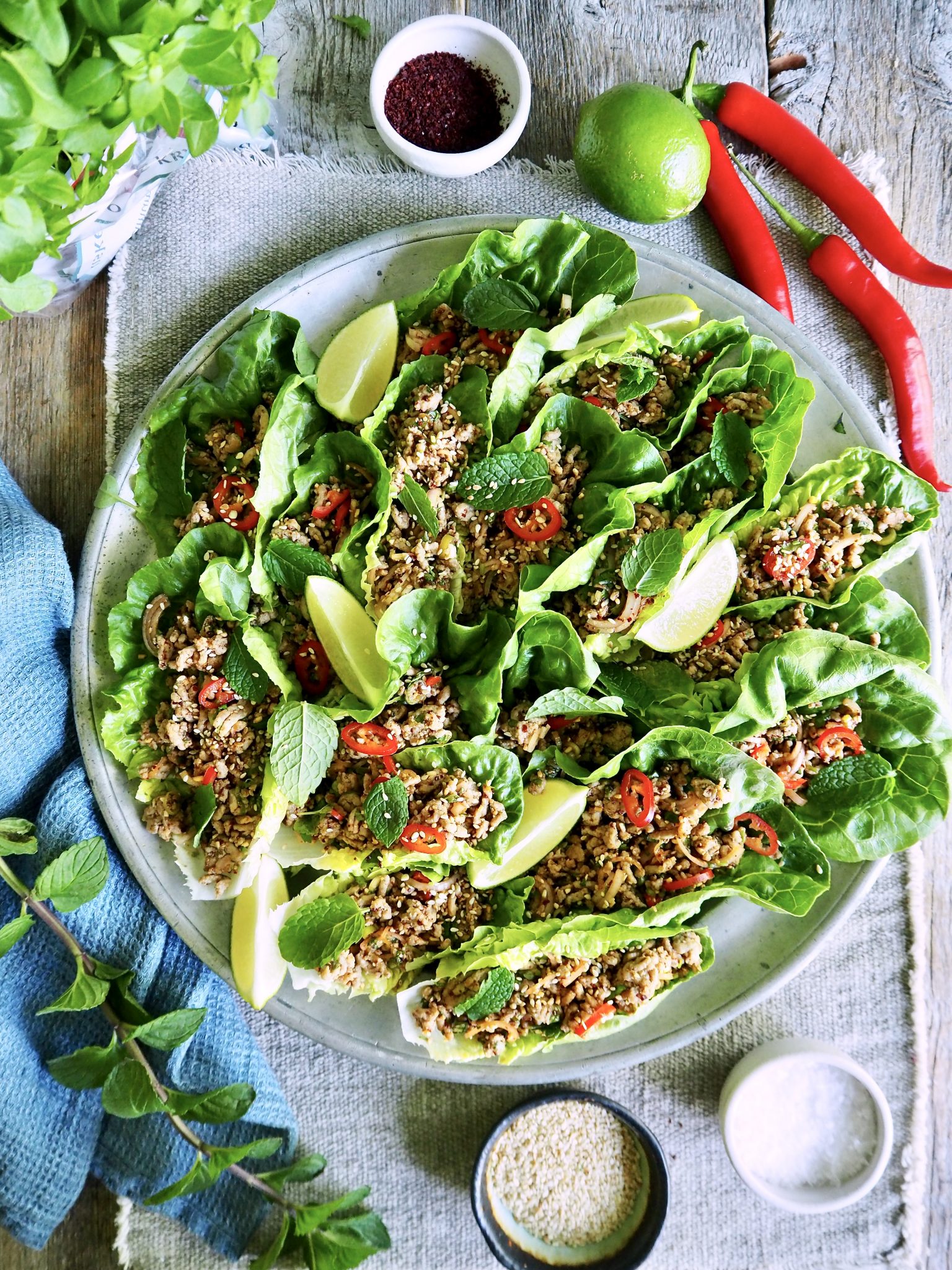 Thaisalat (larb) med kjøttdeig - Mat På Bordet